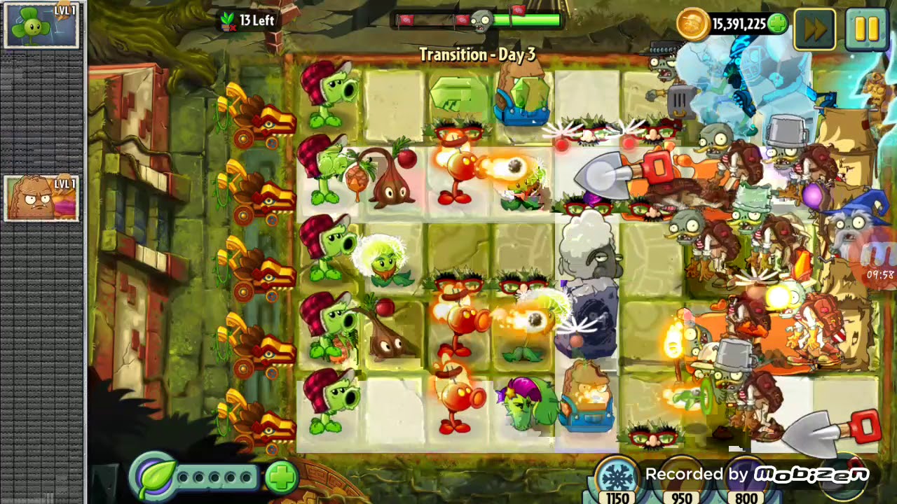 Plants vs zombies 2 custom world :Transition day 1-2-3-4 - YouTube