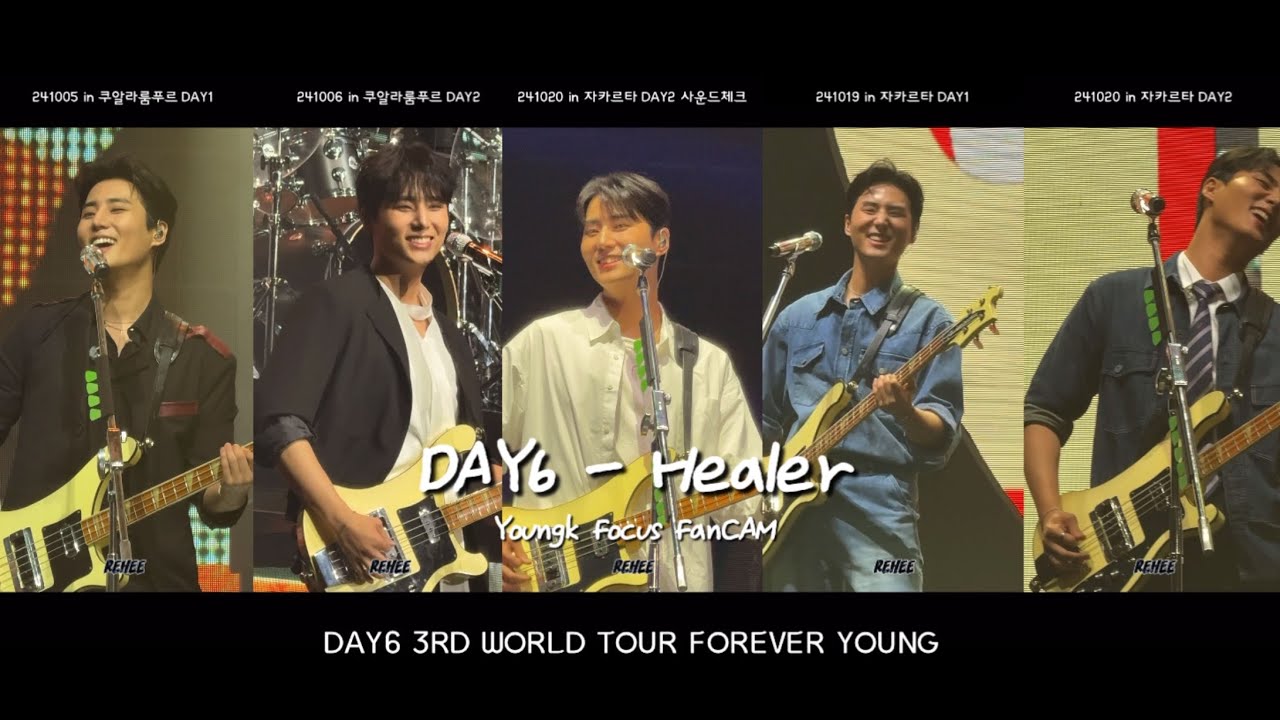 5분할👀 DAY6 - Healer (WORLD TOUR ver) #YoungK(#영케이) 세로직캠 FANCAM - YouTube