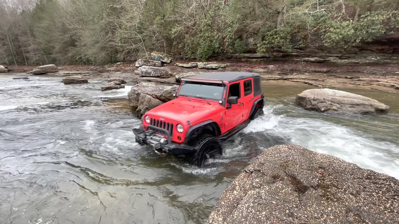 Waterfall climbing Jeep ride - YouTube