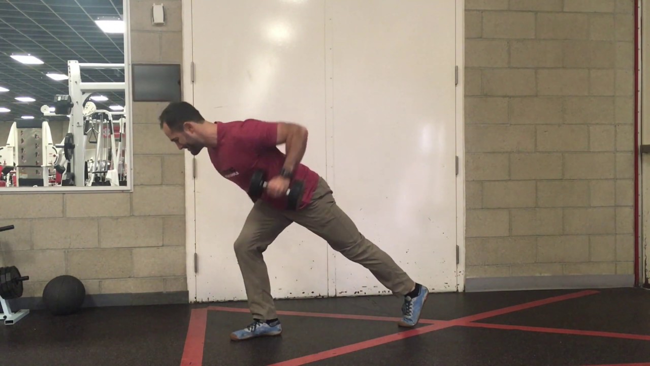 Contralateral Step Back to Post with Row - YouTube
