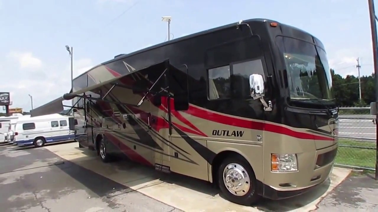 SOLD 2015 Thor Outlaw 37LS Toyhauler Class A , 19K Miles, Slide, 1 Yr ...