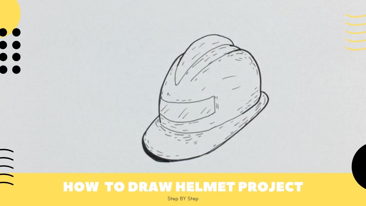 How to Draw Helmet Project Easy - YouTube