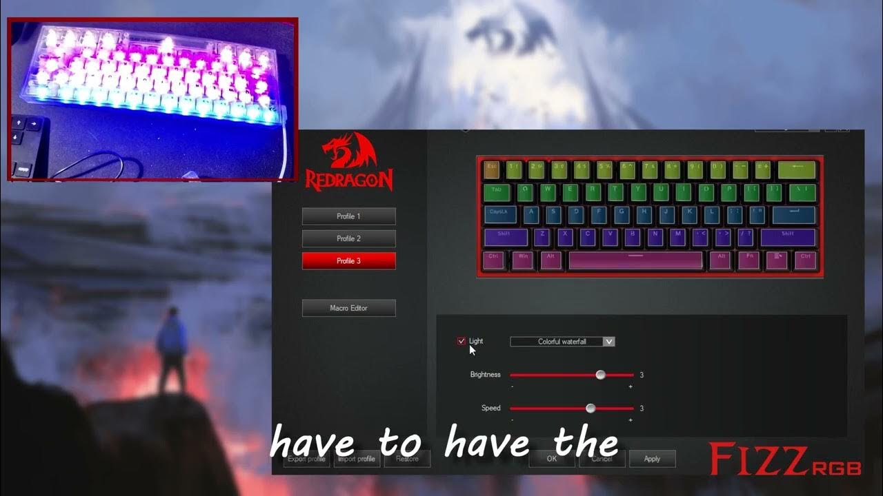 Redragon K617 Transparent Keyboard Backlights & macros Setting Tutorial ...