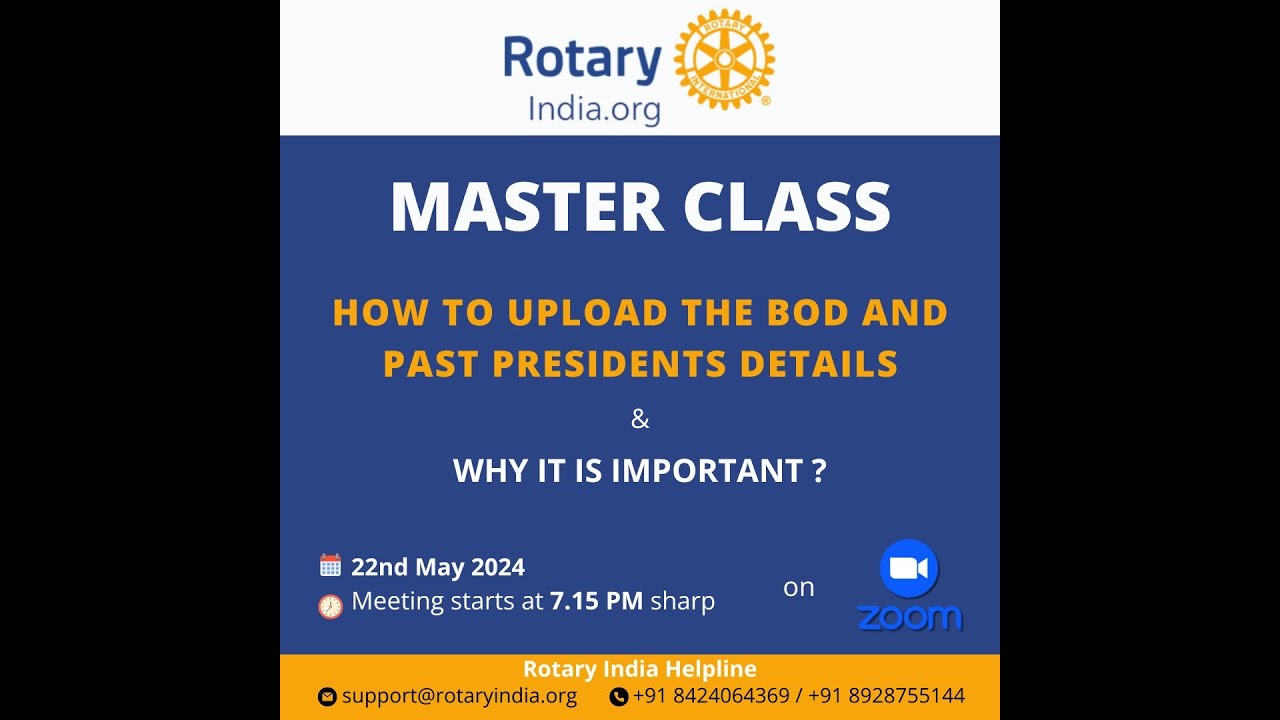 Rotary India Master Class - How to Upload the BOD and Past Presidents ...