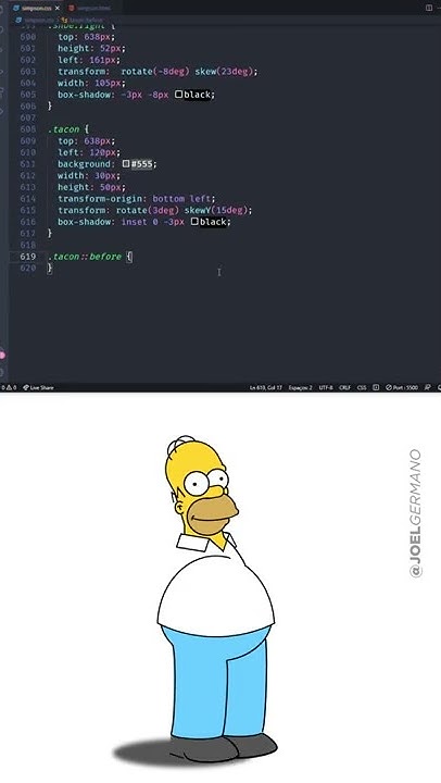 Desenho Do Homer Simpson Com Css Puro E Html Shorts Youtube