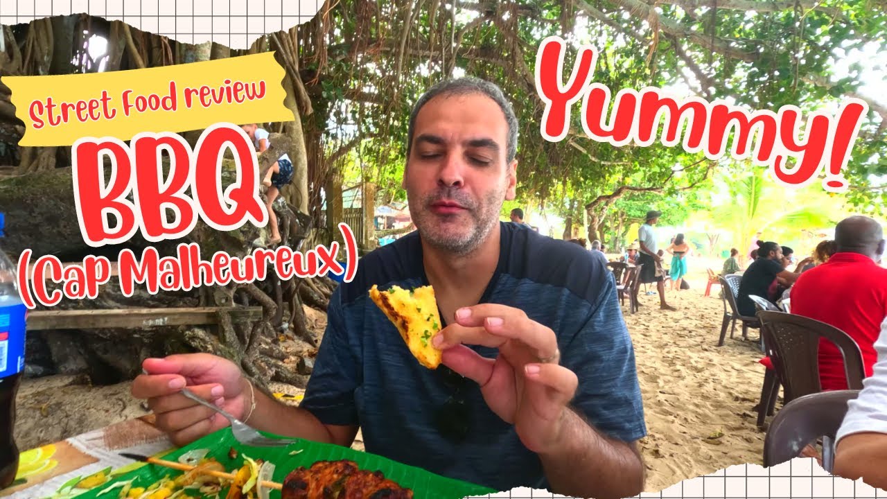 Mauritius famous street food review - BBQ at Cap Malheureux with ...