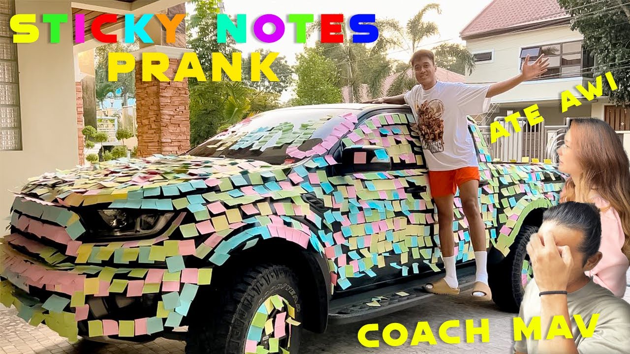 STICKY NOTES PRANK SA RAPTOR NI COACH MAV! 🤣😂 - YouTube