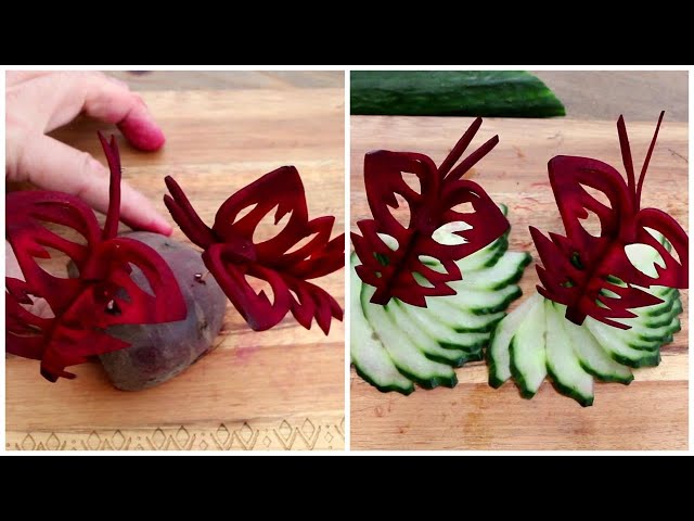 Vegetable Carving With Beetroot