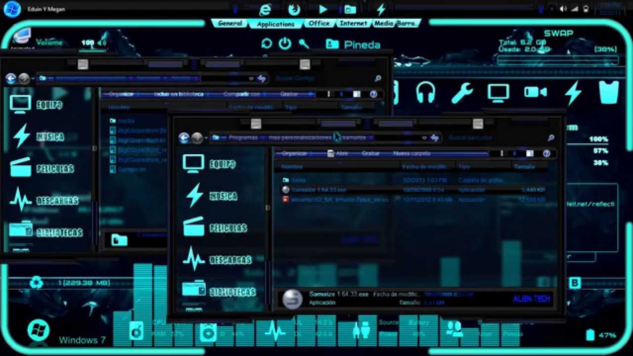equalizador para winamp (Samurize) - YouTube