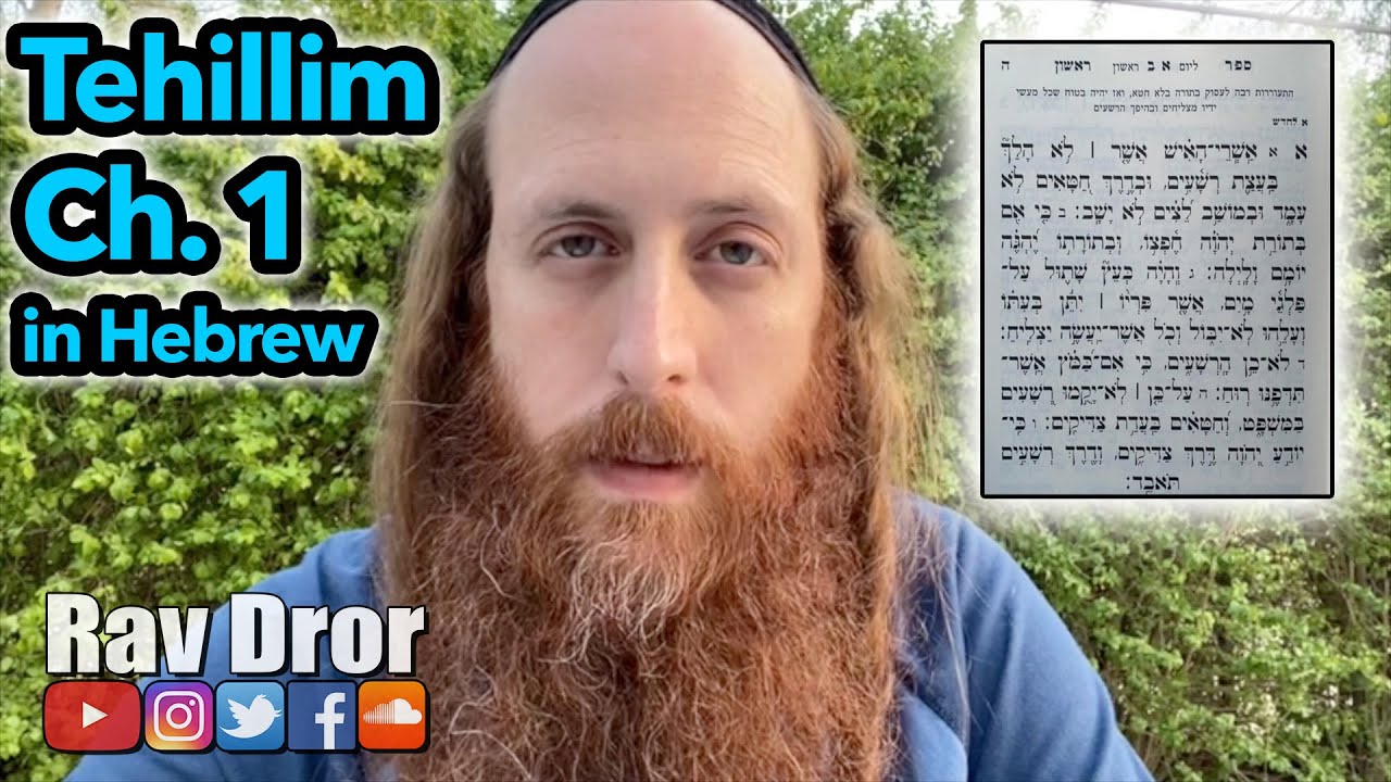 Learning Tehillim (Psalms) Ch. 1 in Hebrew and English (with Commentary ...