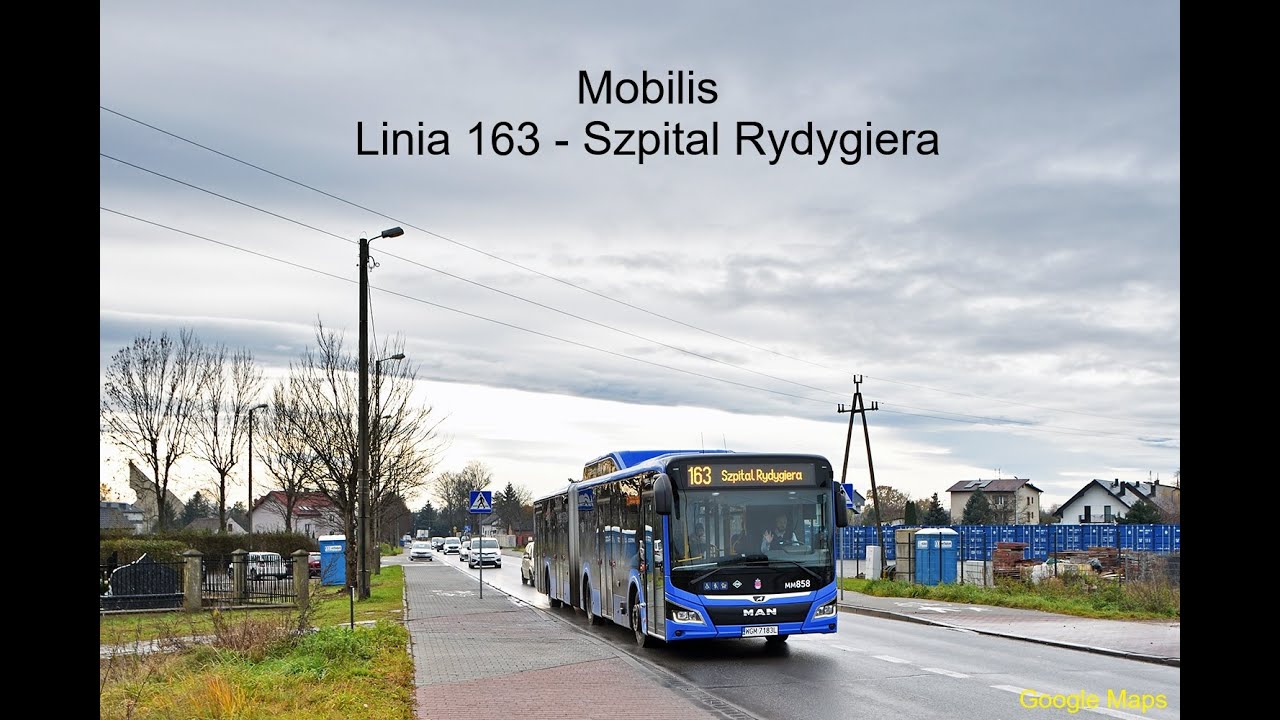 Mobilis, Kraków: Linia 163 - Szpital Rydygiera (Google Maps) 2025 - YouTube