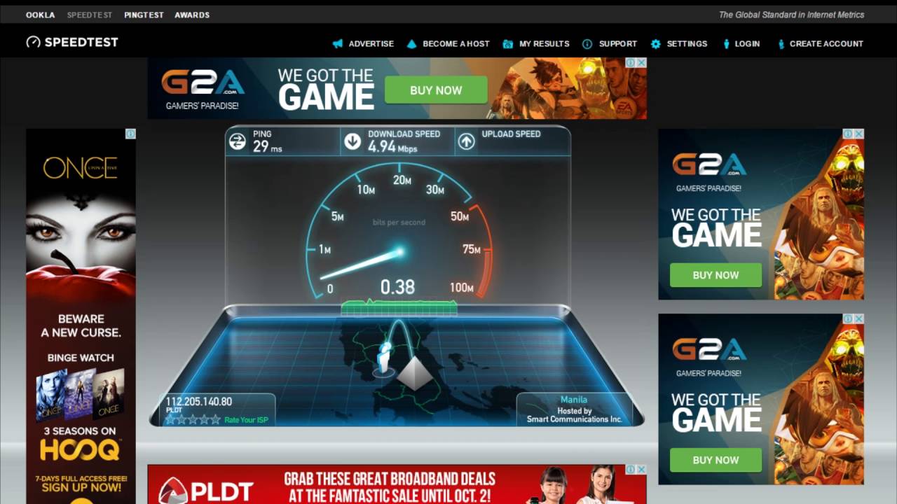 PLDT Plan 999 (Up to 5 Mbps) Speedtest - YouTube
