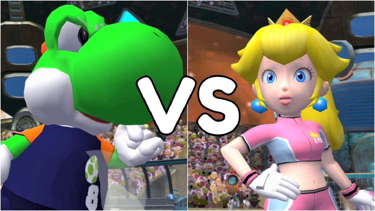 Super Mario Strikers - Yoshi vs Peach - GameCube Gameplay (720p60fps ...