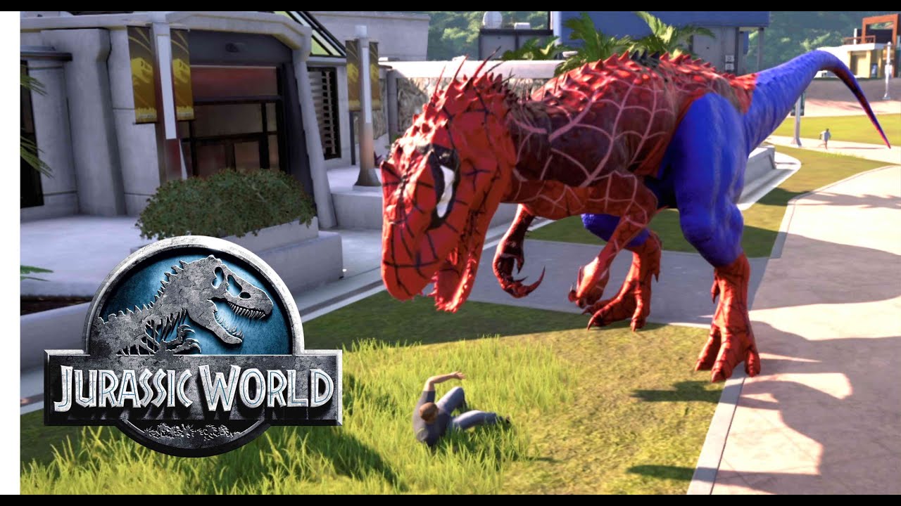 Spiderman Indominus Rex Looking for Food - Jurassic World Evolution ...