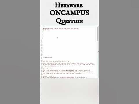Hexaware ON CAMPUS Coding Questions - YouTube