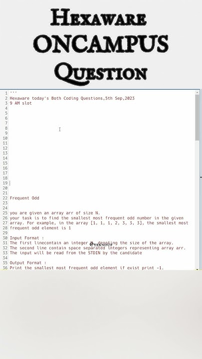 Hexaware ON CAMPUS Coding Questions - YouTube