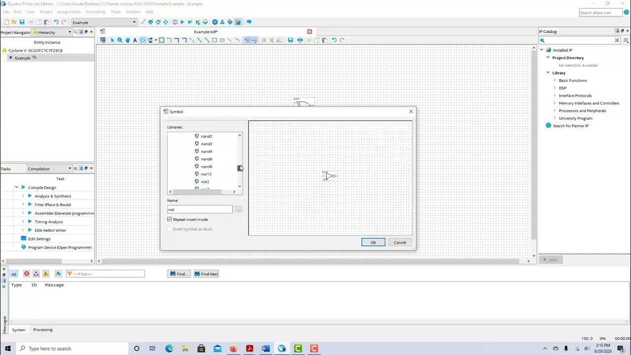 Digital Logic Fundamentals: Drawing Logic Circuits in Quartus Prime ...