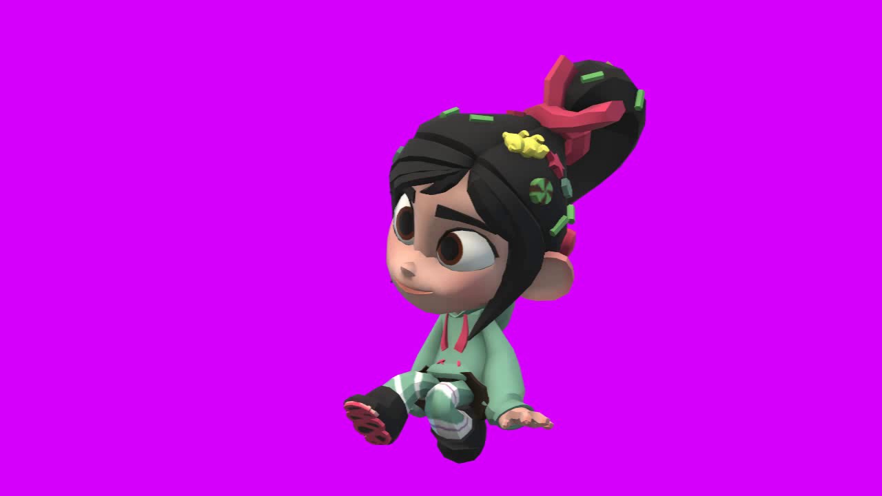 Vanellope Von Schweetz sitting animated right chroma - YouTube