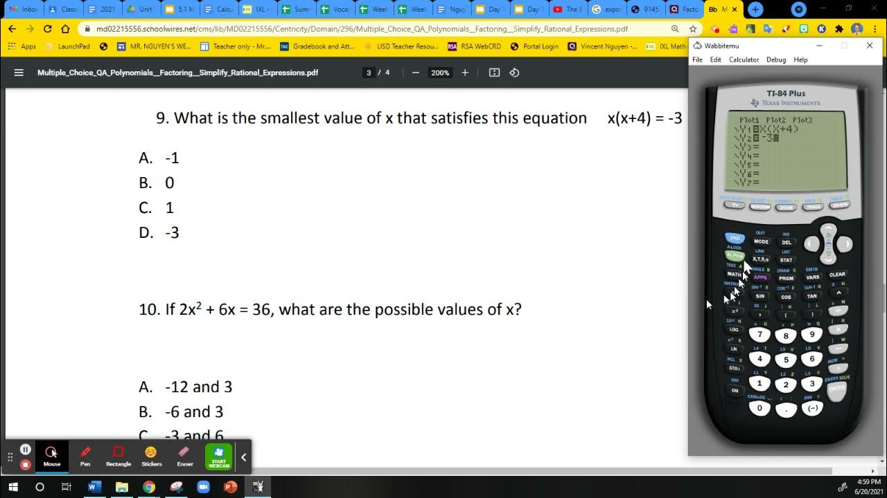 Using TI-84 to solve quadratic equations - YouTube