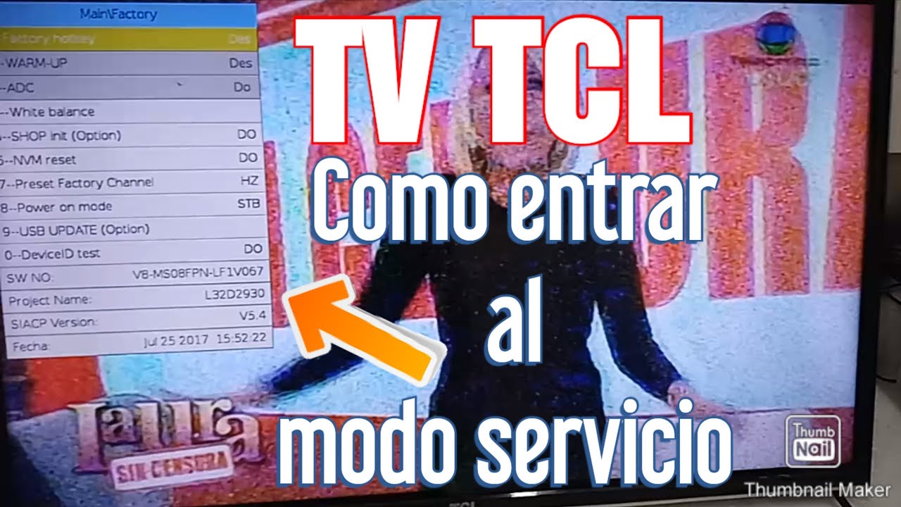 TCL Como entrar al MENÚ de SERVICIO - YouTube