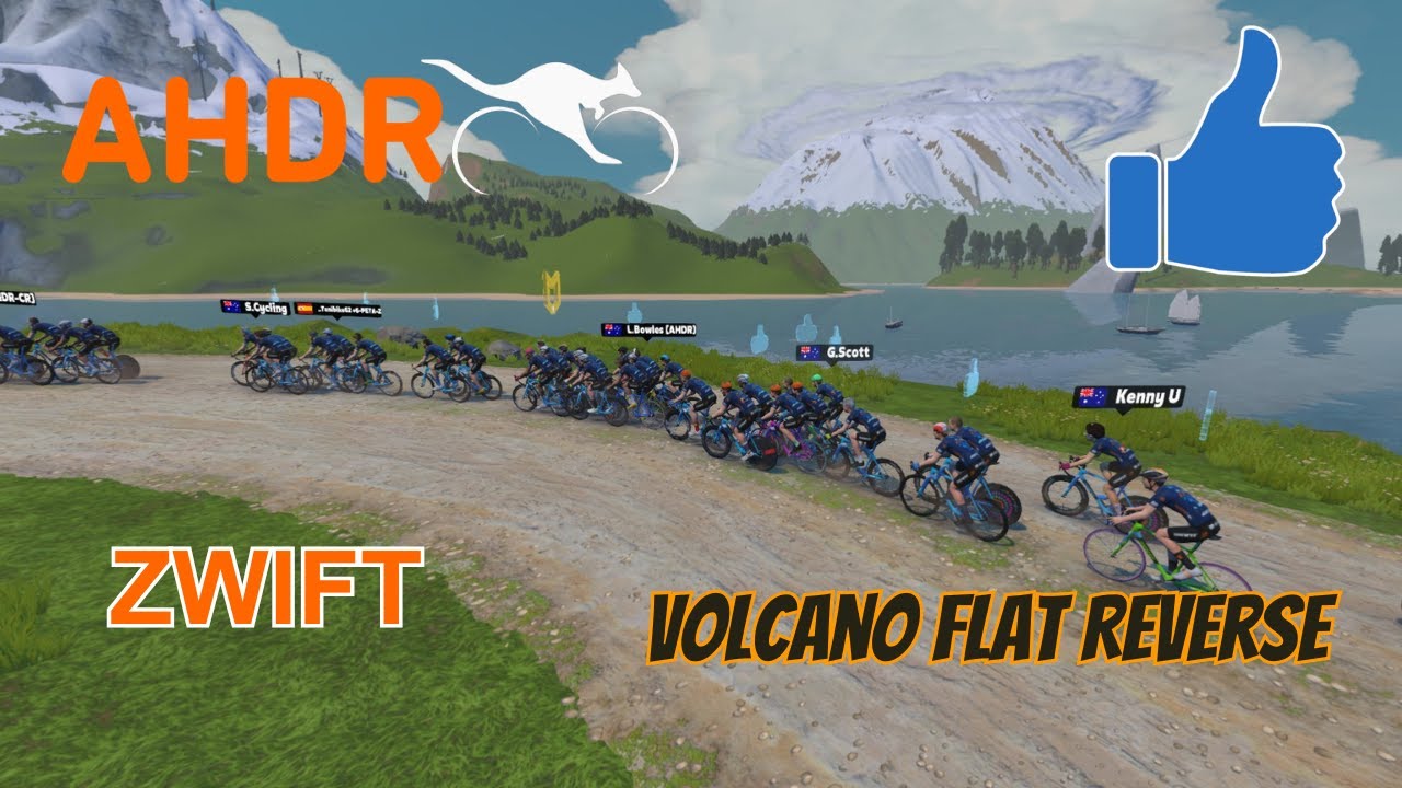 Zwift Group Ride AHDR Volcano Flat Reverse 2025 07 09 - YouTube