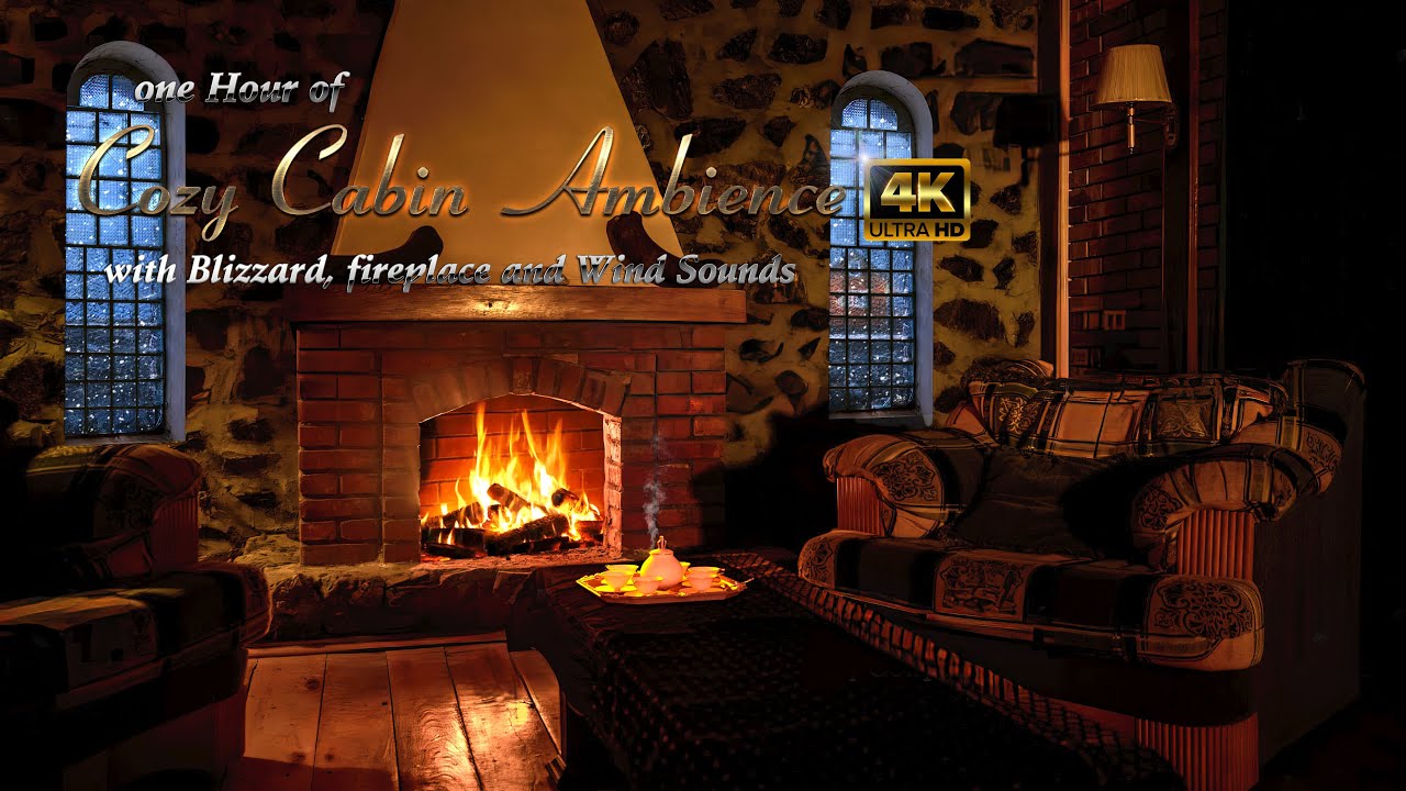Cozy Cabin Ambience | Cozy sitting in front of the fireplace, the ...