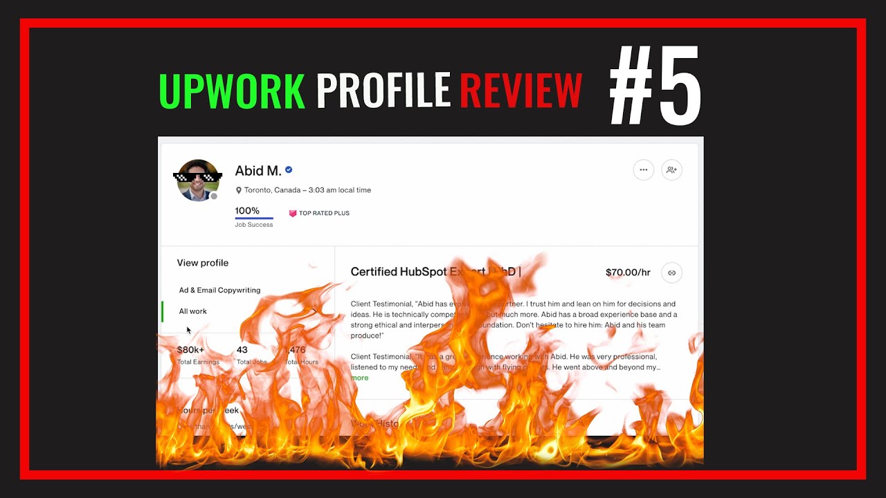 Upwork Profile Review (Abid M, Copywriter & HubSpot Expert) - YouTube