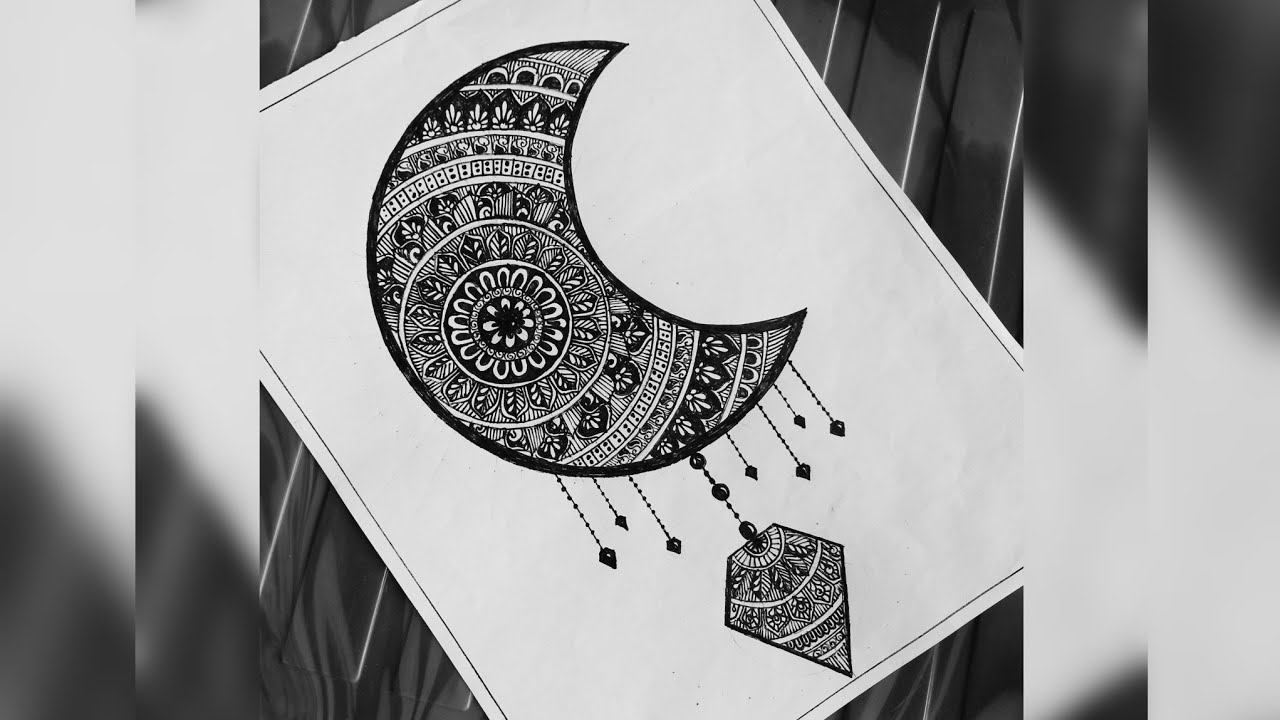 moon mandala art ।। moon mandala art kaise banate hain ।।how to make mandala art। । - YouTube
