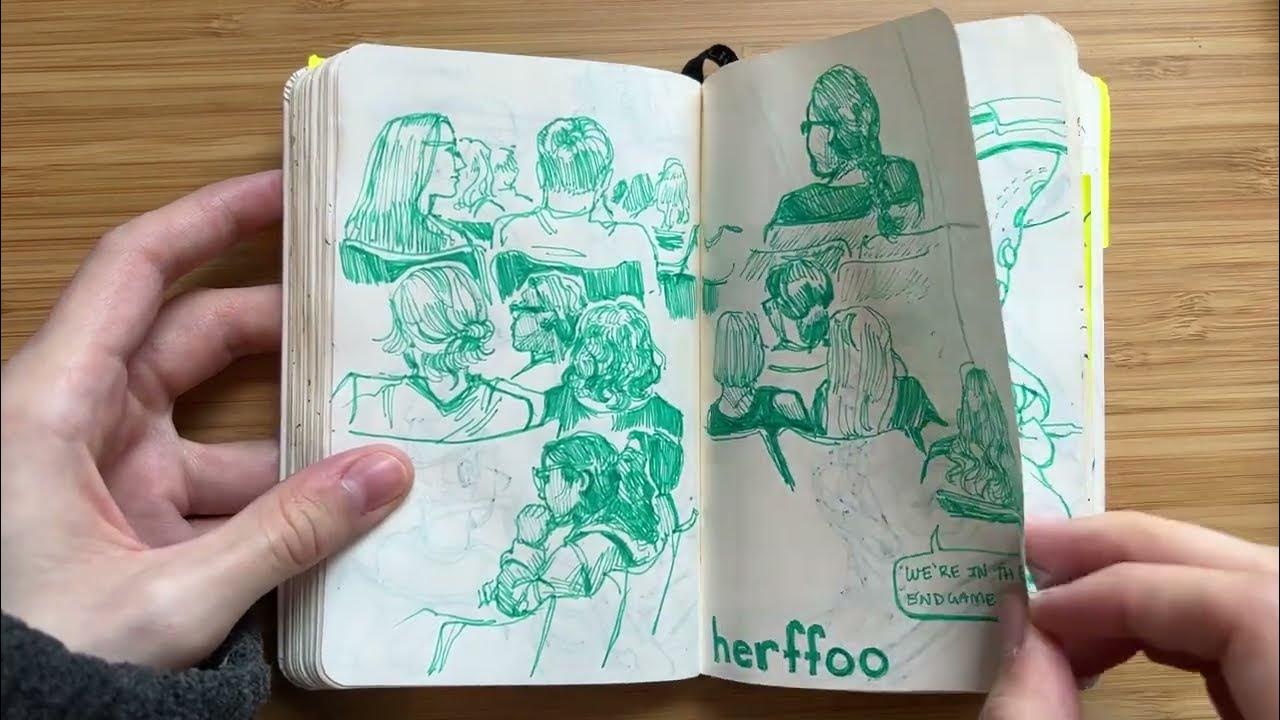 sketchbook tour: high school life drawings (no talking) - YouTube