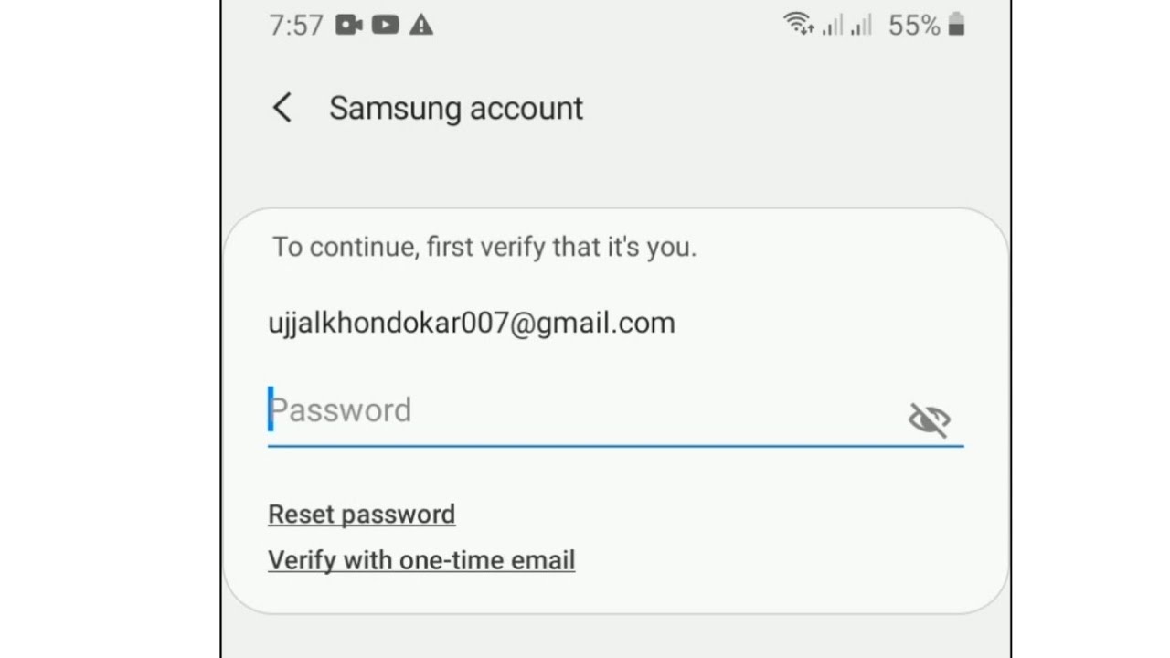 incorrect id or password samsung account bd - YouTube