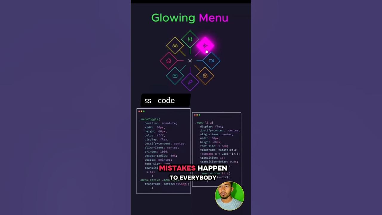 Glowing Menu UI with CSS | Pro Gamer Style 🎮 | Web Design Tricks. #shorts #viralshorts #coding # ...