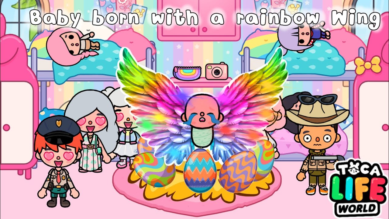 Baby born with a rainbow wing Toca Boca l Toca life world - YouTube