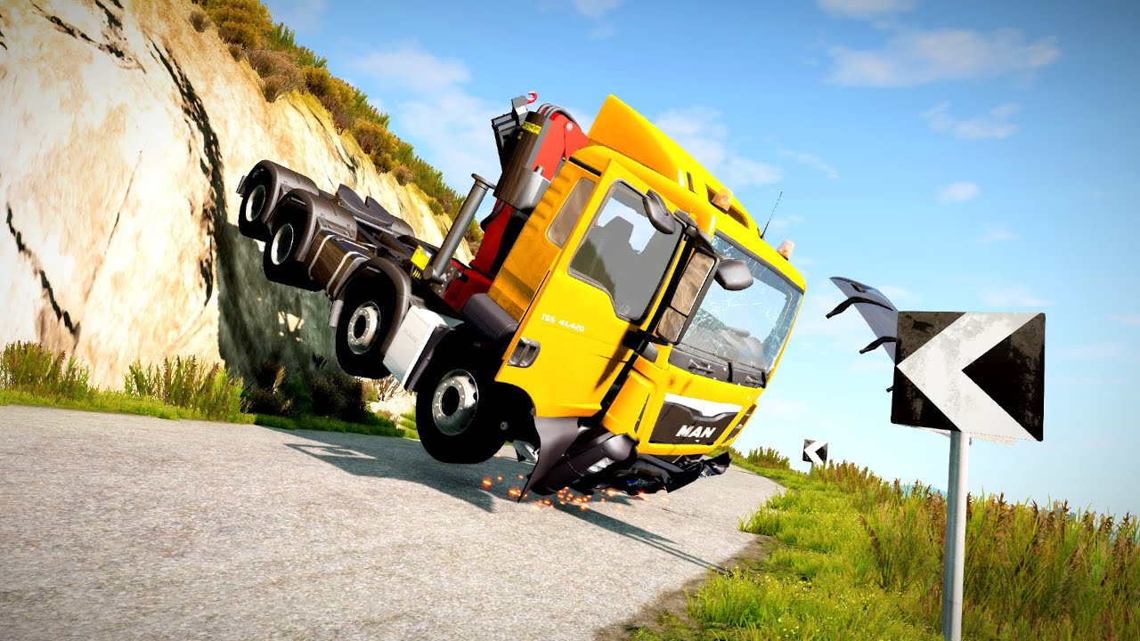 BeamNG drive | Cliff Drops Crashes #13 | BeamNG hub - YouTube