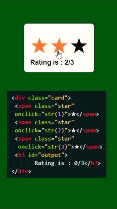 Star ⭐ Rating | html css JavaScript #star #coding #javascript #htmlcss - YouTube