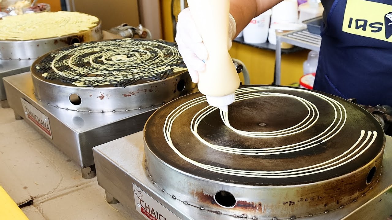 Amazing!! Master of unique making crepes - Thai Street Food - YouTube