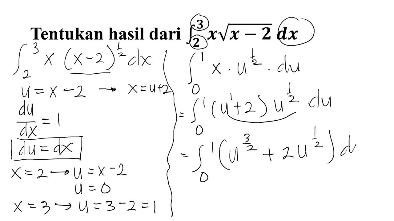 integral 2 sampai 3 dari x akar (x-2) dx - YouTube