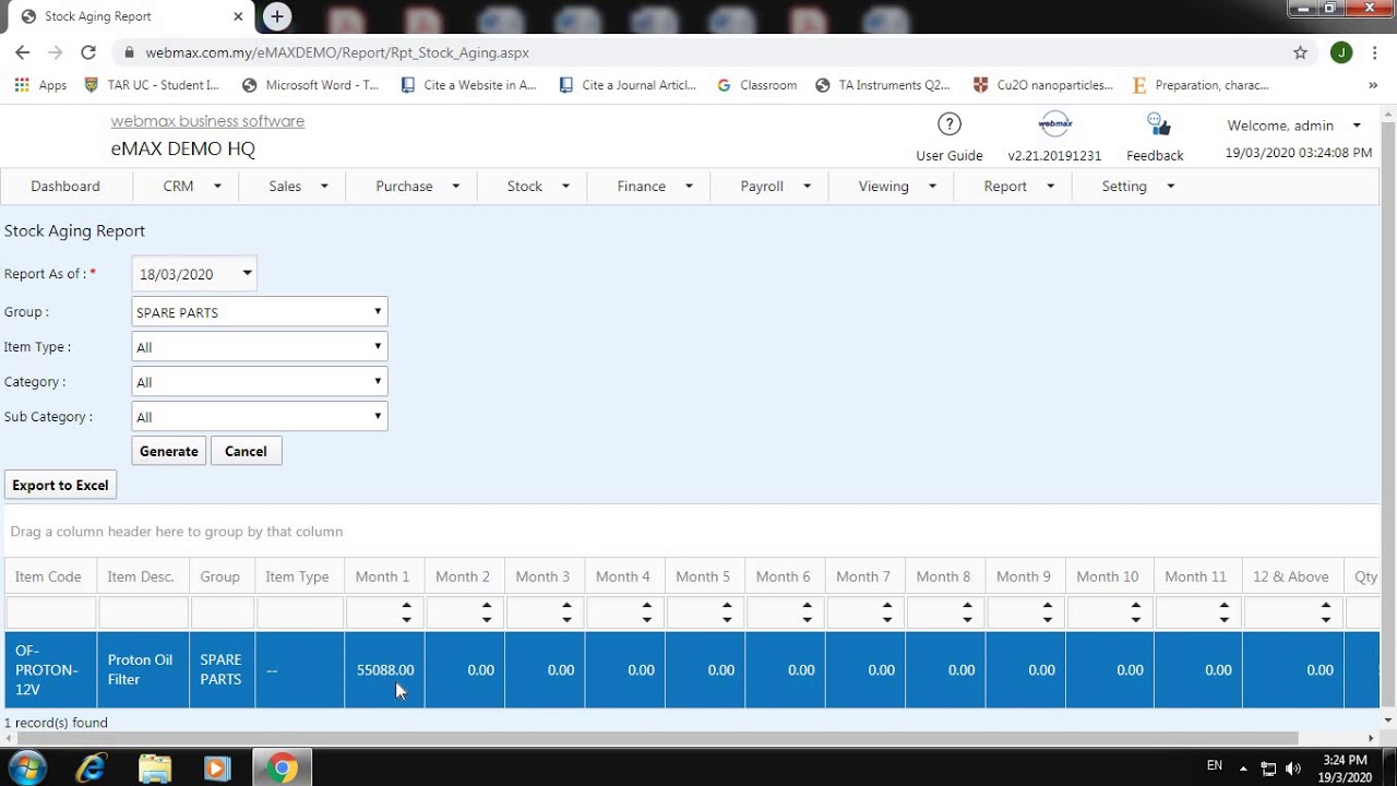 Webmax Tutorial - [STOCK AGING REPORT] - YouTube