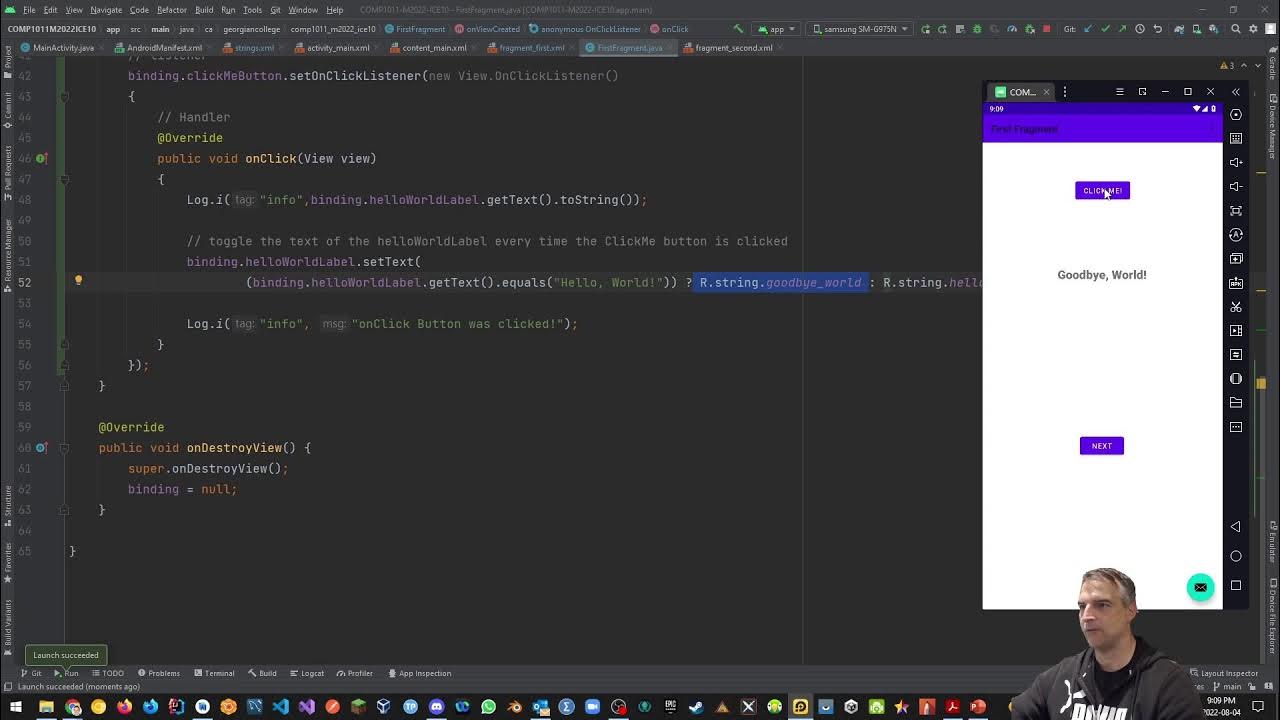 COMP1011 - M2022 - Week 12 - Part 2 - Building our First Android "Hello, World!" app - YouTube