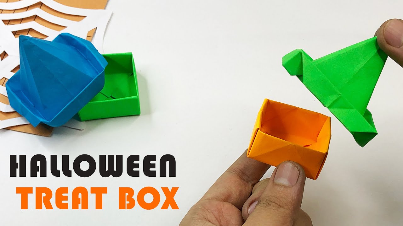 How to Make an Origami Halloween Treat Box | Easy Paper Craft - YouTube