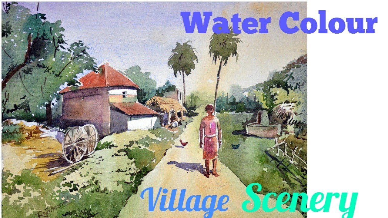 How to draw village scene during lockdown - YouTube