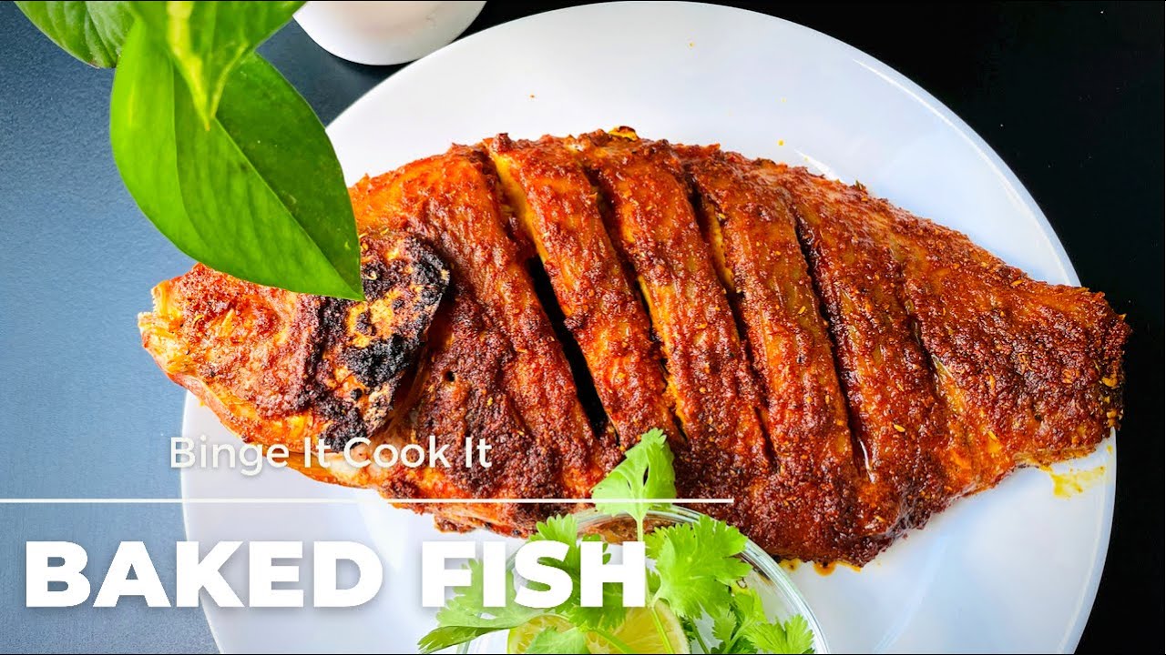 Baked Fish Recipe| Homemade Crispy & Juicy Whole Fish| How to bake fish ...
