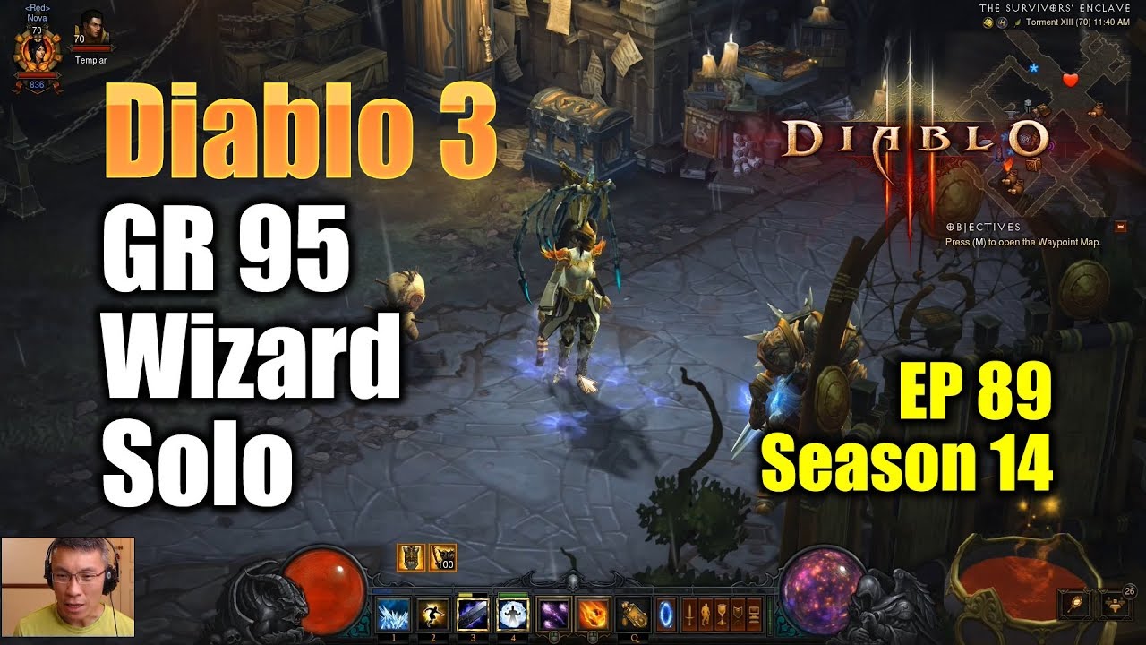 [Diablo 3] Wizard GR95 Solo / Meteor Shower (Season 14) - YouTube