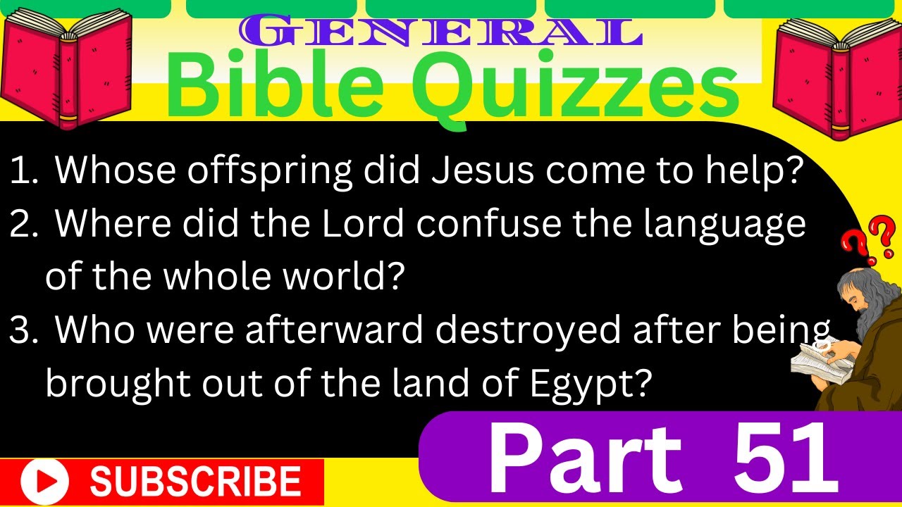 Put your Bible knowledge to the test in this General Bible Quiz _ Part ...