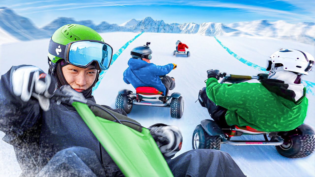 We Raced SNOW KARTS Down Private Ski Resort | UNCUT - YouTube