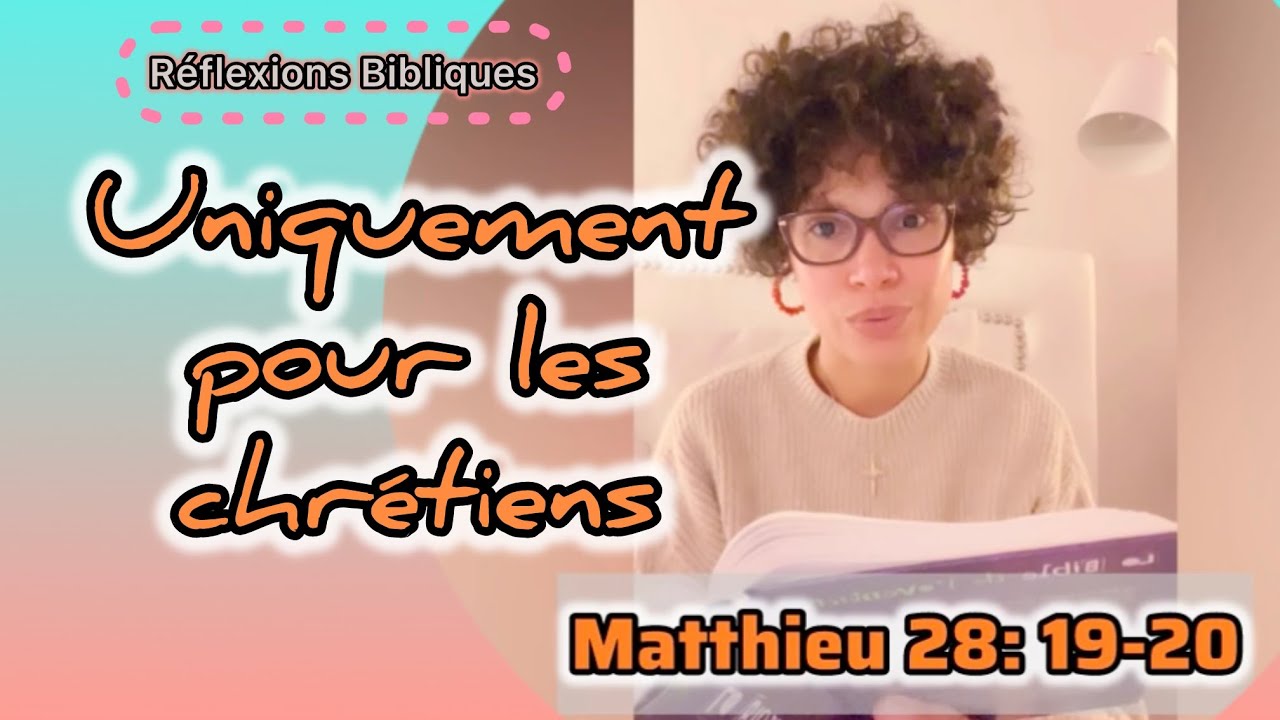 Matthieu 28: 19-20. Faire des disciples. | La Bible mon trésor - YouTube