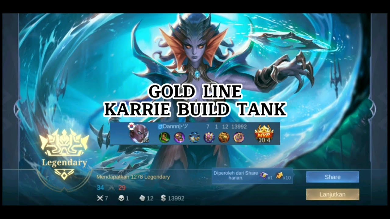 GAME PLAY KARRIE BUILD TANK!! - Mobile Legends - YouTube