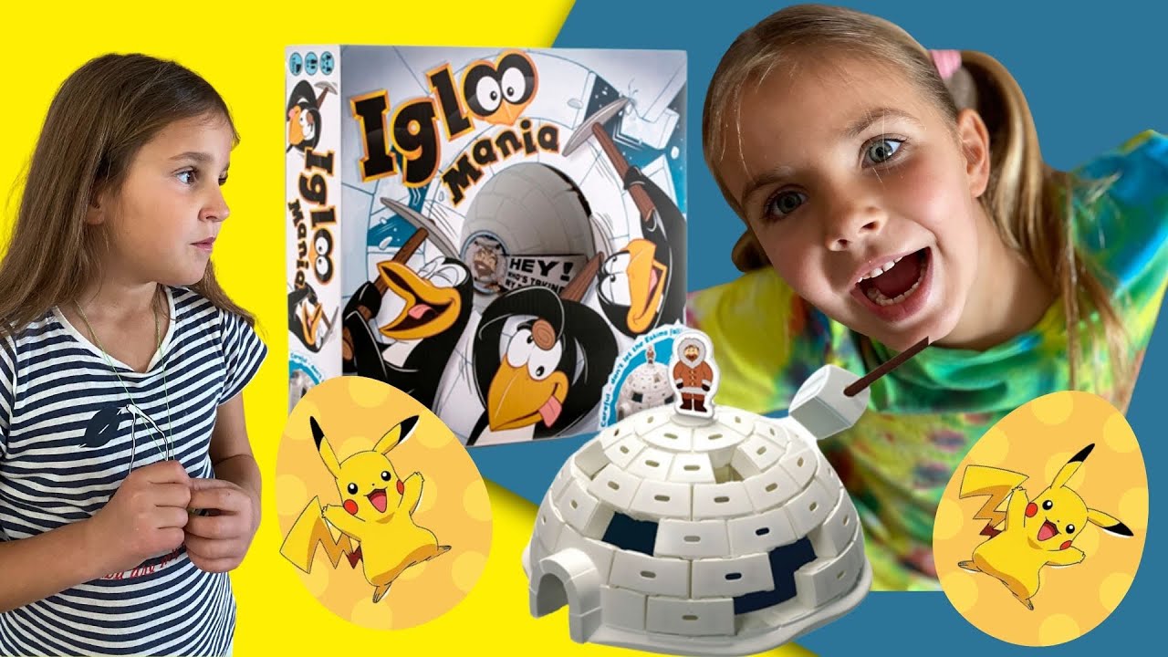 Настольная Игра Иглу Мания ( Igloo Mania Ooba ) | Победитель делает Распаковку Киндеров Пикачу ...
