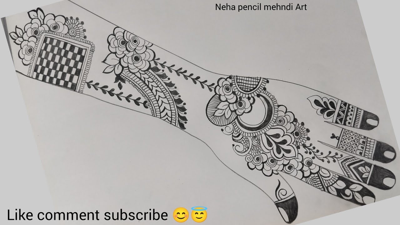 Easy & simple pencil mehndi Design for beginners | New stylish front ...