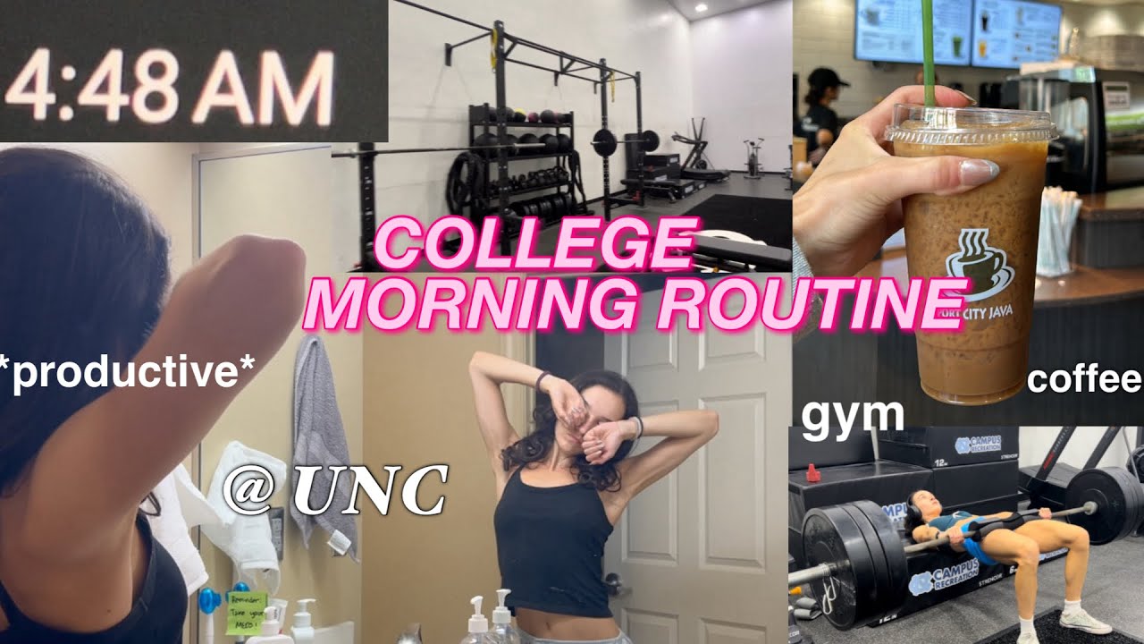 4:30 AM COLLEGE MORNING ROUTINE | working out, productive, healthy ...