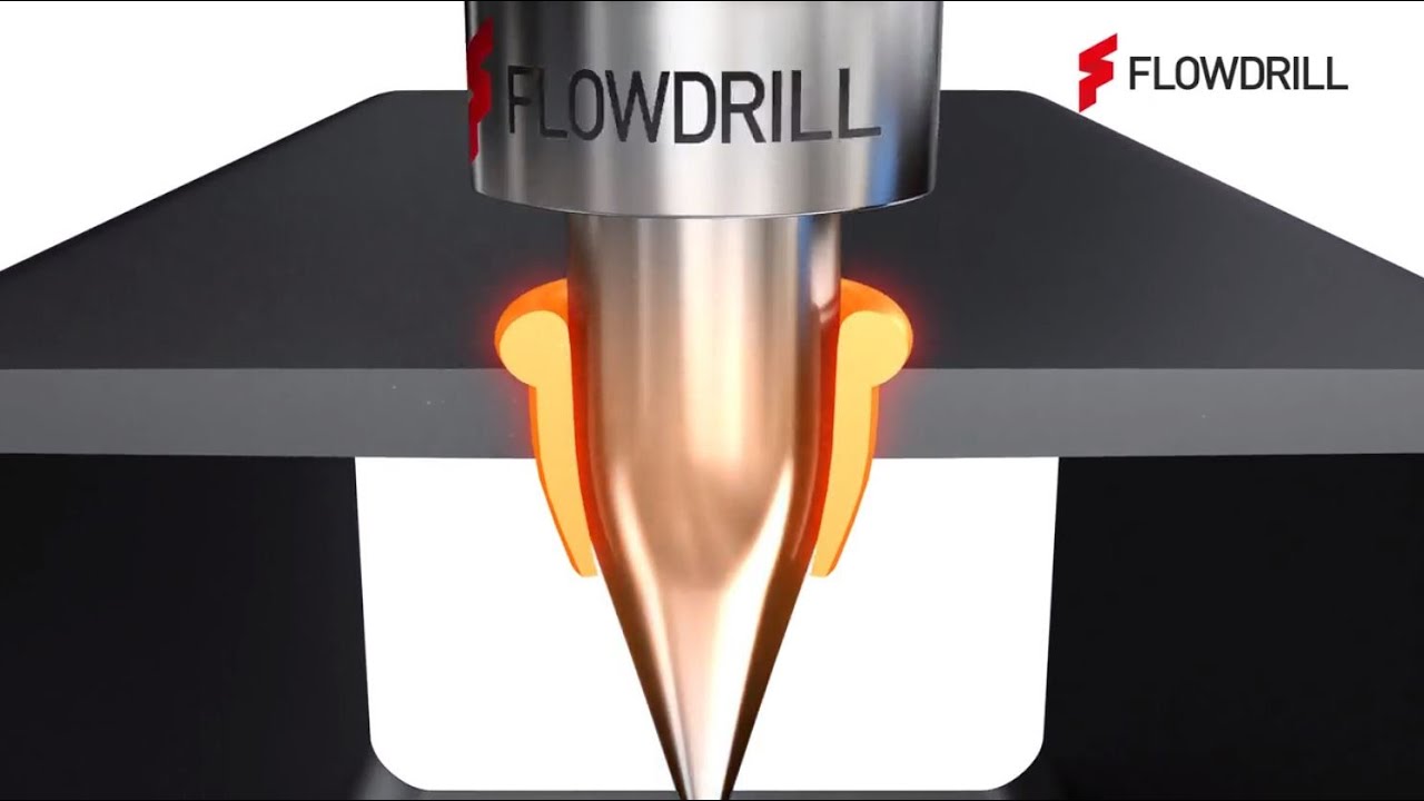 Flowdrill standard - friction drill with collar surface finish - YouTube
